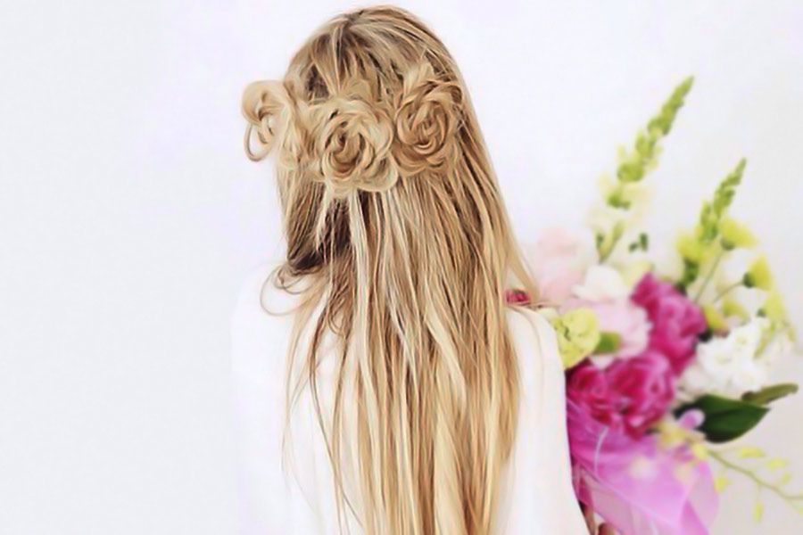 21 Pretty Rose Hairstyles for Long Hair - Ideas from Daily to Special ...