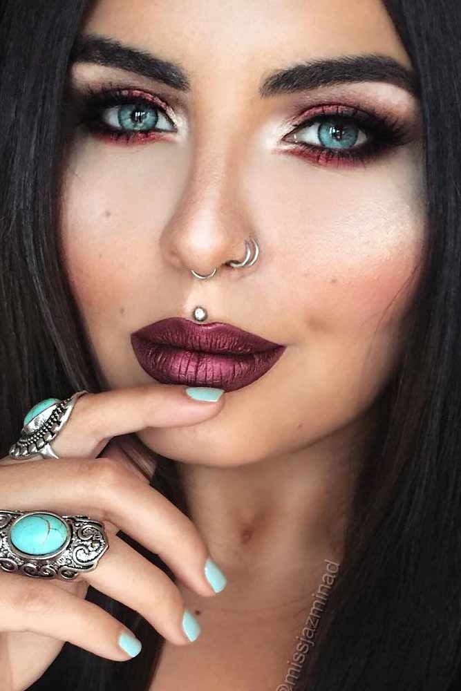 Maroon Lipstick Makeup Ideas