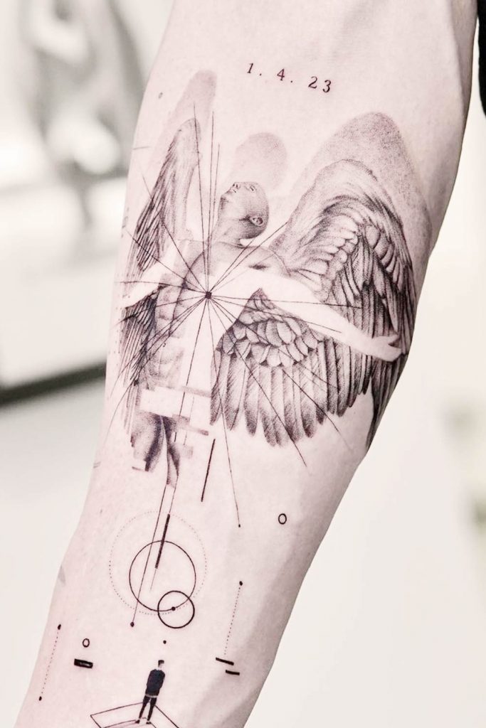 40 Spiritual Angel Tattoo Ideas and It's Meaning