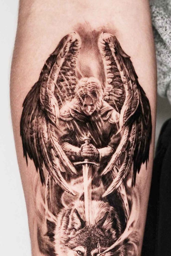 40 Spiritual Angel Tattoo Ideas and It's Meaning