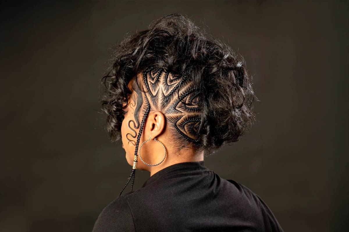Naturally Elegant Hairstyle Cornrow Individual Braid Updo