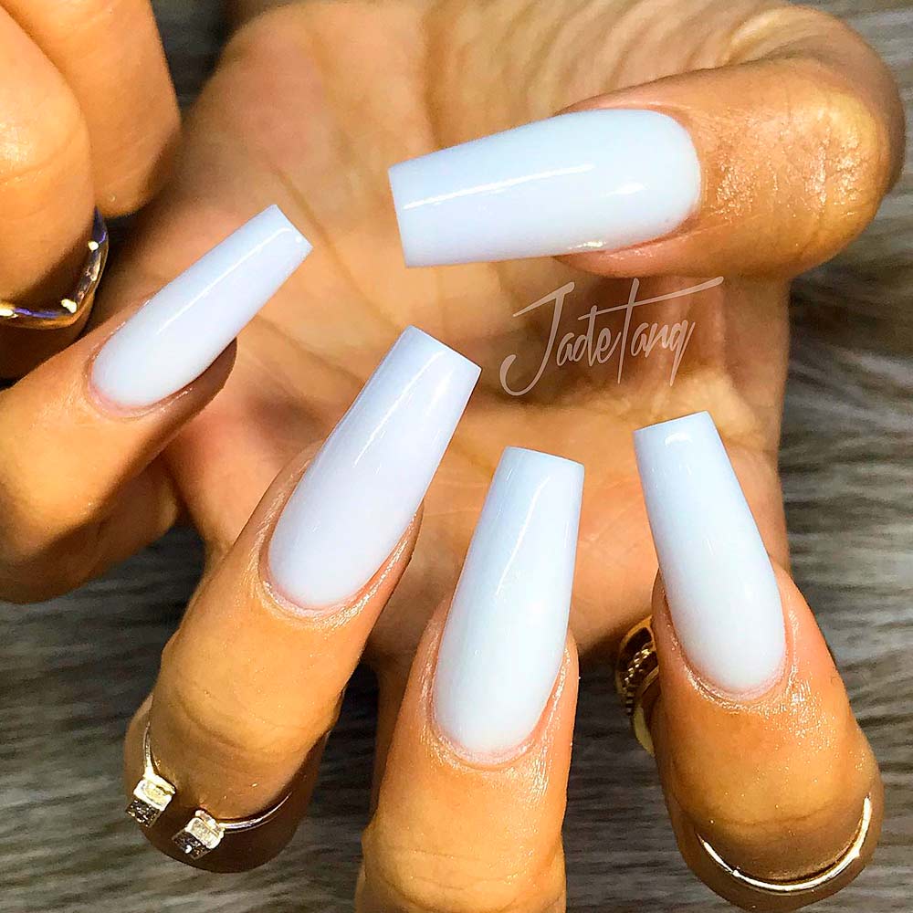 The Most Stylish Ideas For White Coffin Nails Design