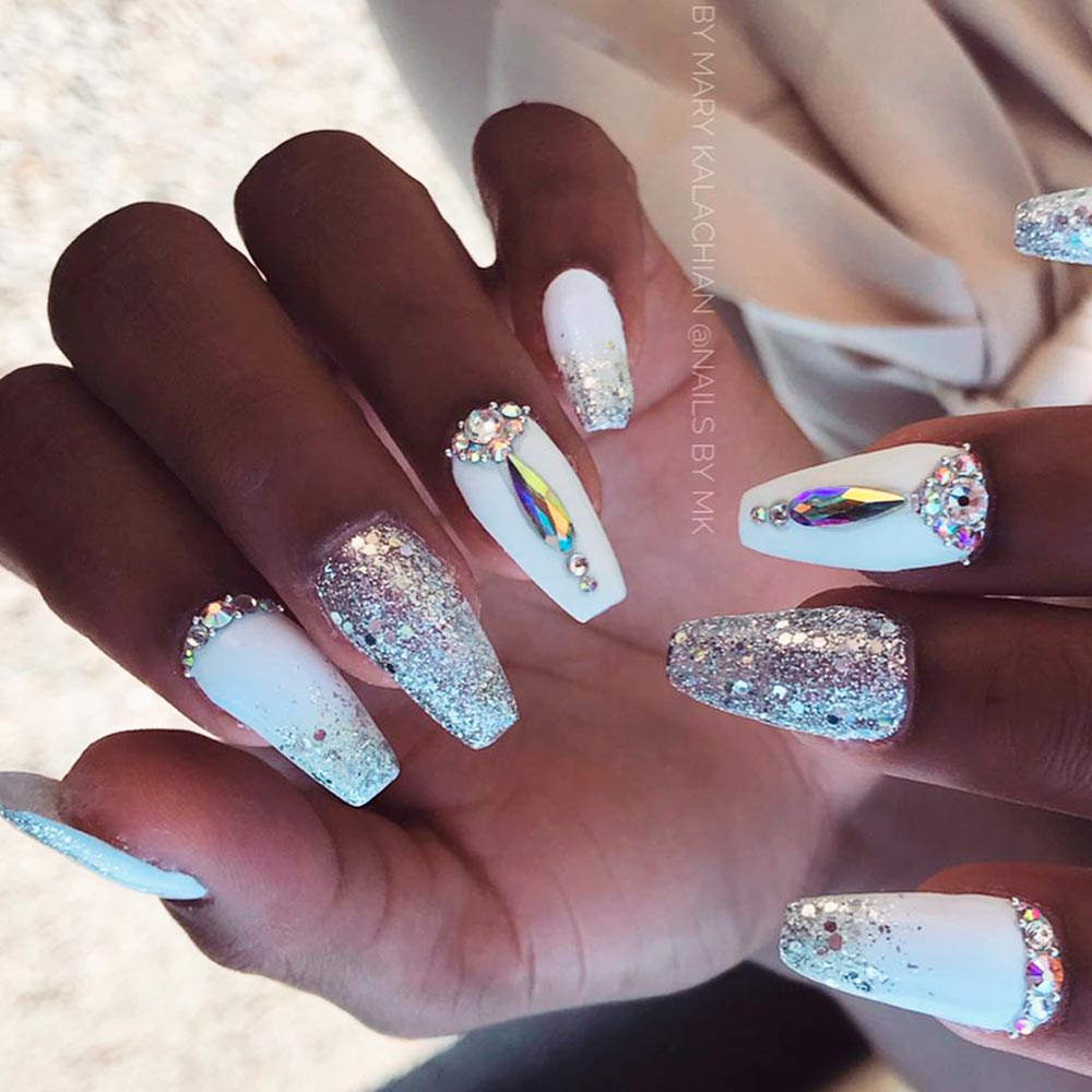 The Most Stylish Ideas For White Coffin Nails Design