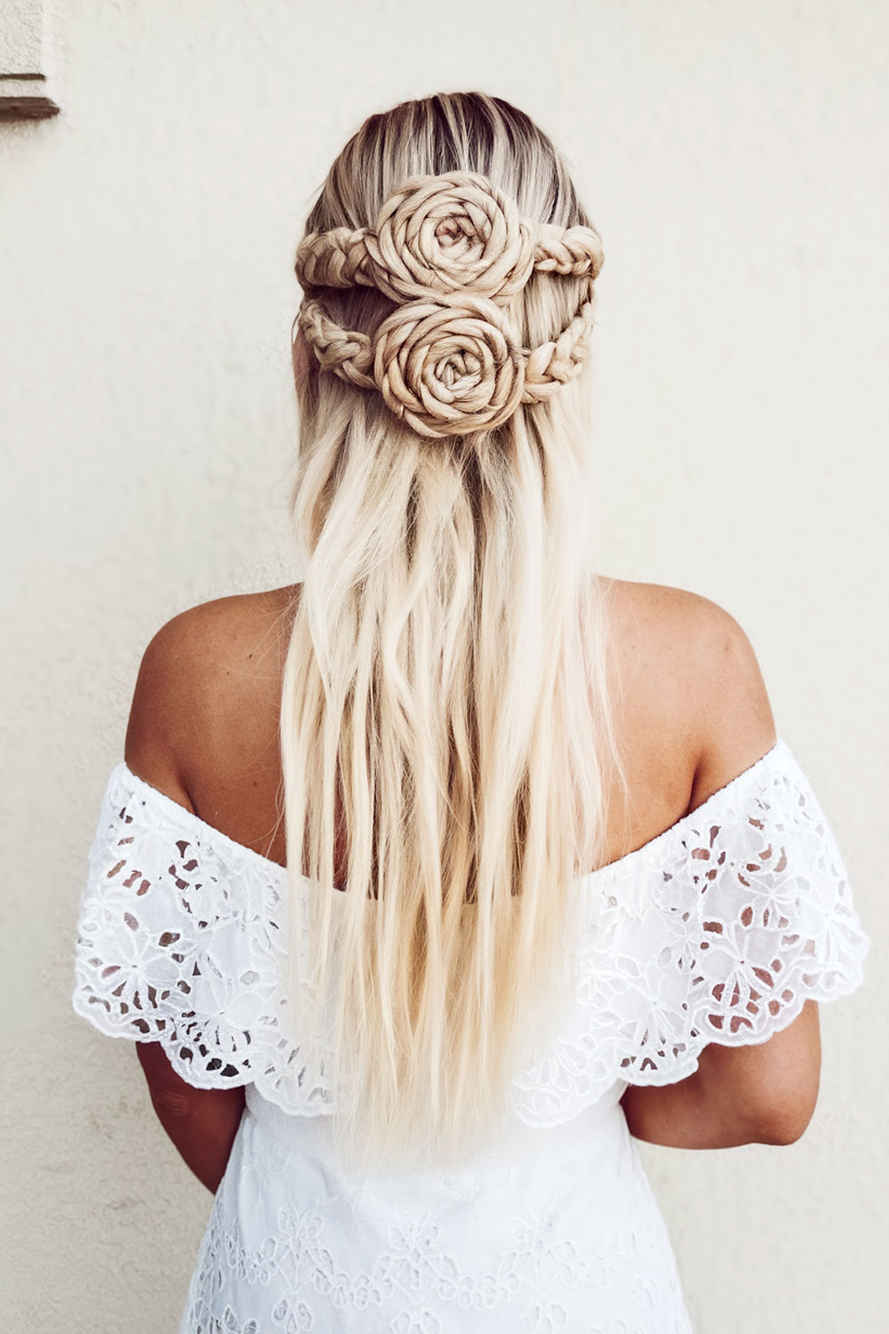 Creative Rose Hairstyles for Long Tresses